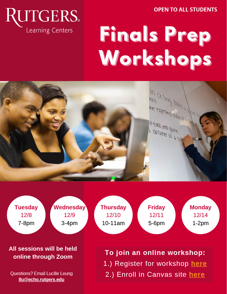 Learning Centers Offering Finals Prep Workshops | Office of Disability ...