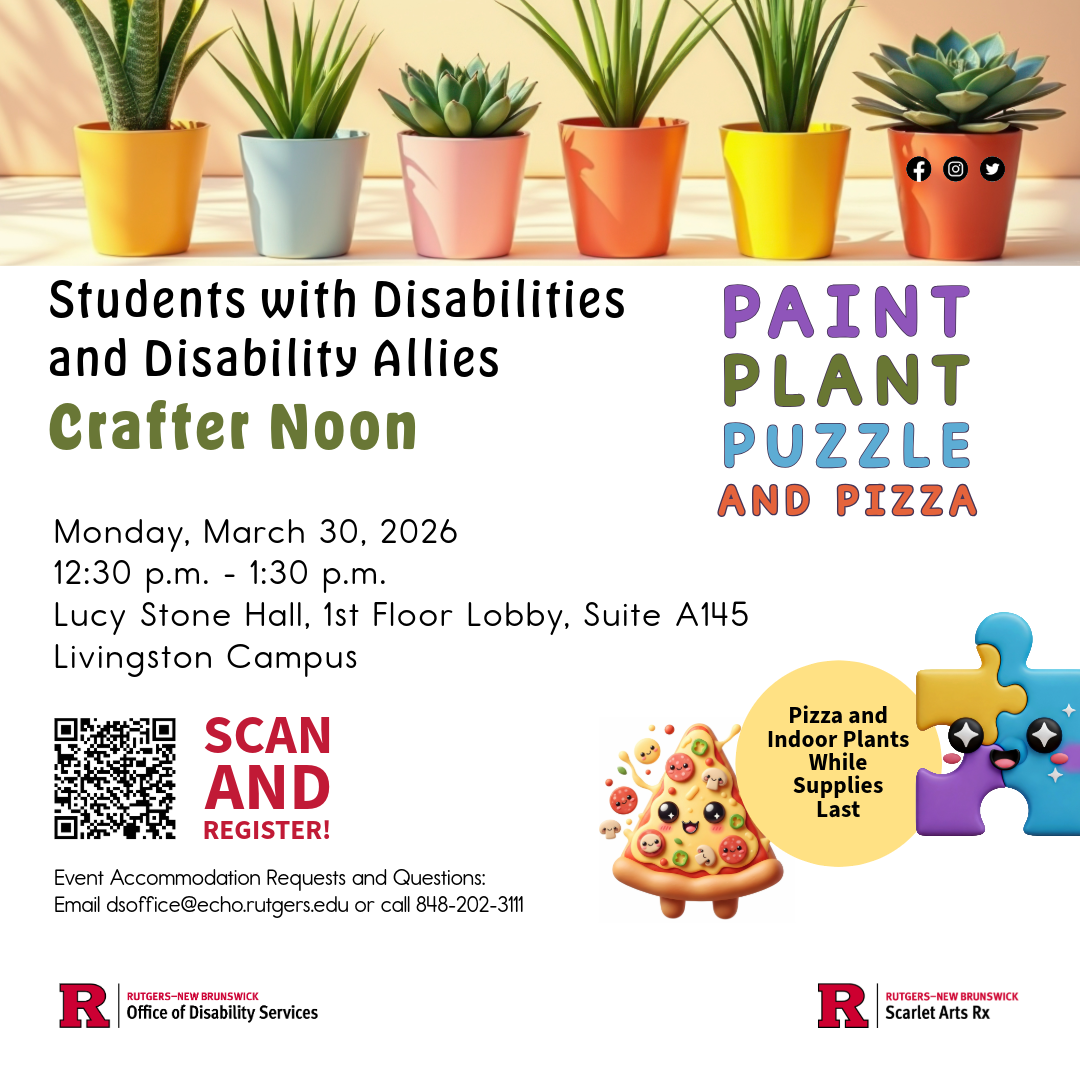 ODS and Scarlet Arts Rx bring you Crafter Noon! | Office of Disability ...
